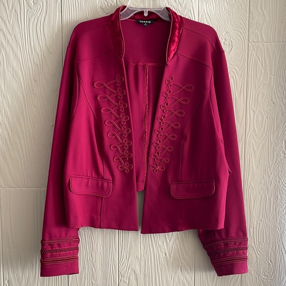 torrid | Jackets & Coats | Torrid 4x Detailed Blazer Berry Red Color ...